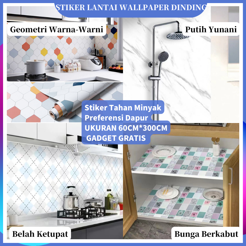 Jual Super Glossy Wallpaper Dinding Dapur 60cm X 3m Stiker Dapur Meja ...