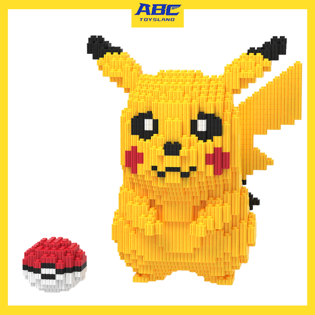 Jual ABC Nano Block Karakter Pokemon Pikachu Medium 3D Series Mainan ...