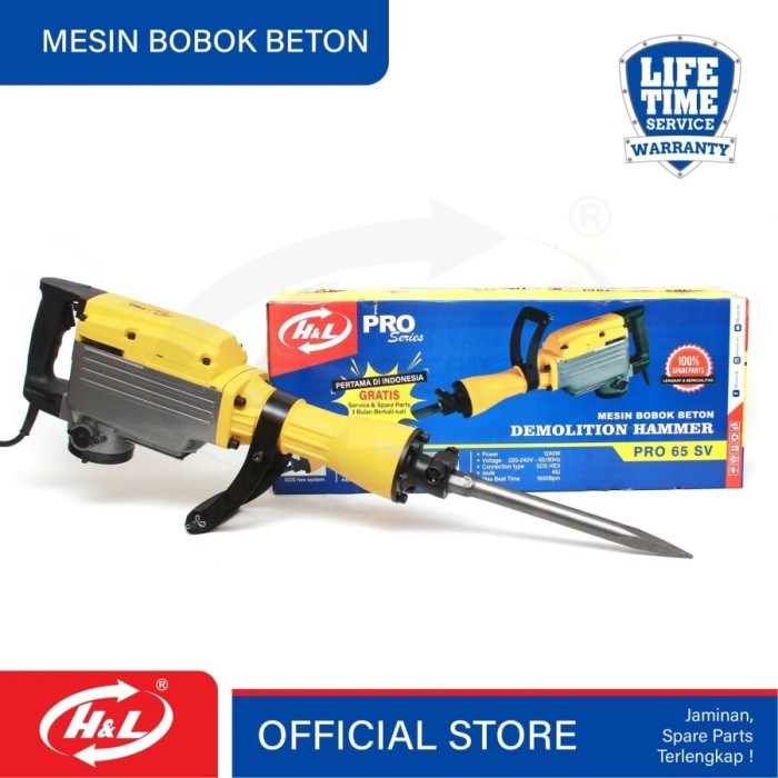 Jual Mesin DEMOLITION HAMMER Mesin Bobok bor beton Jack Drill H&L PRO 65 Powertools Batam ...