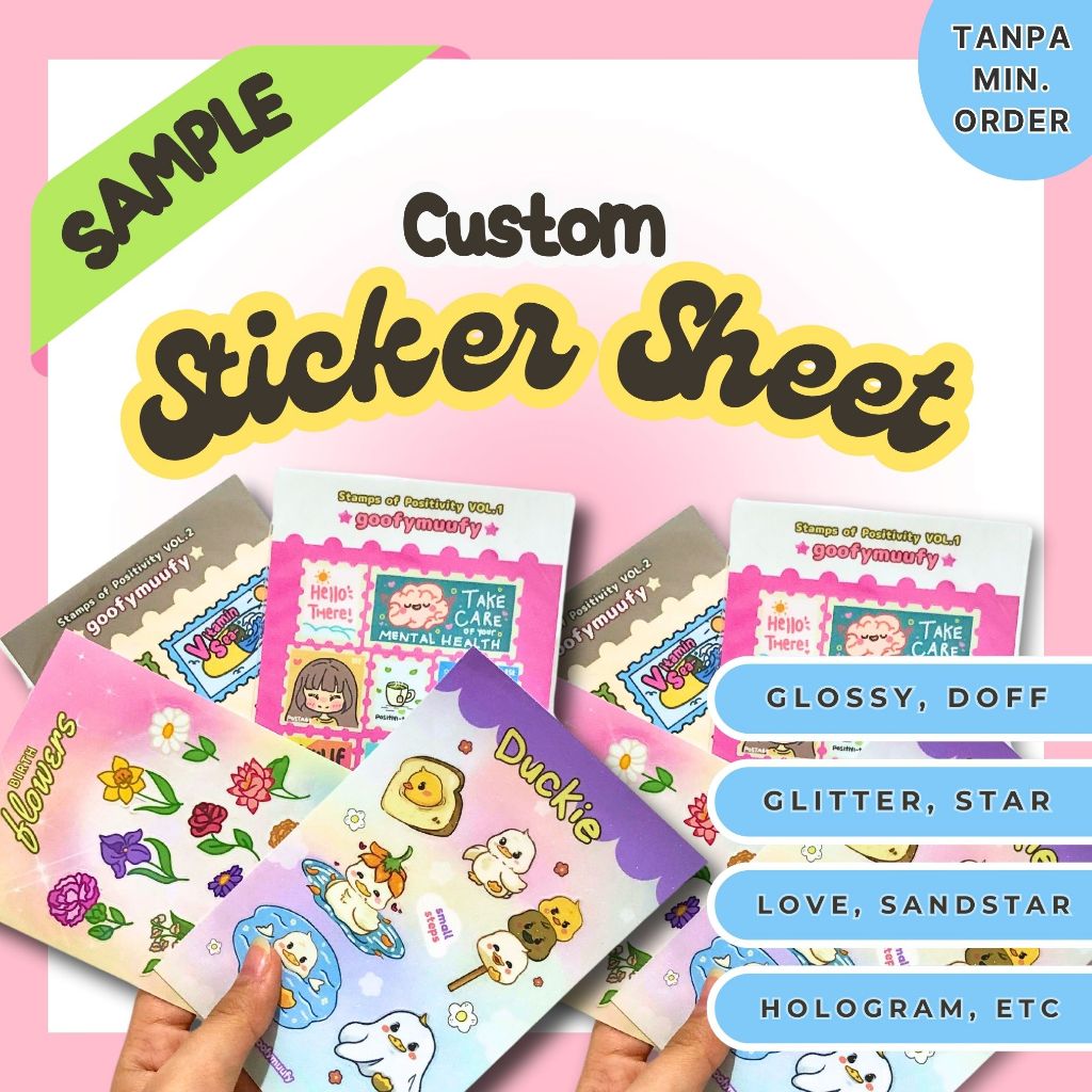 Jual Goofymuufy A4 Custom SAMPLE Sticker Sheet Kiss Cut dengan Variasi ...