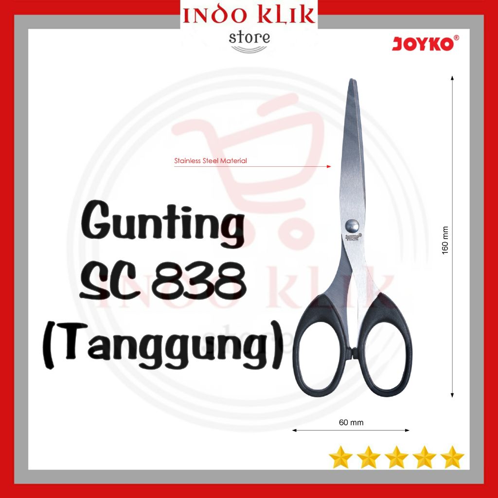 Jual Gunting Tanggung Joyko SC-838 / Scissors Medium SC 838 / Gunting ...