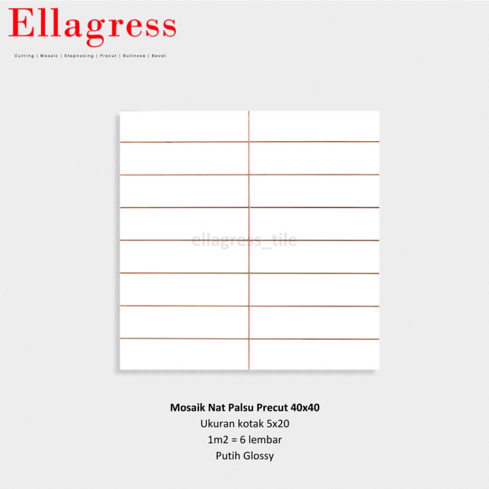 Jual Ellagress Mosaik Precut Nat Keramik 4x4 Lantai Dinding Backsplash ...