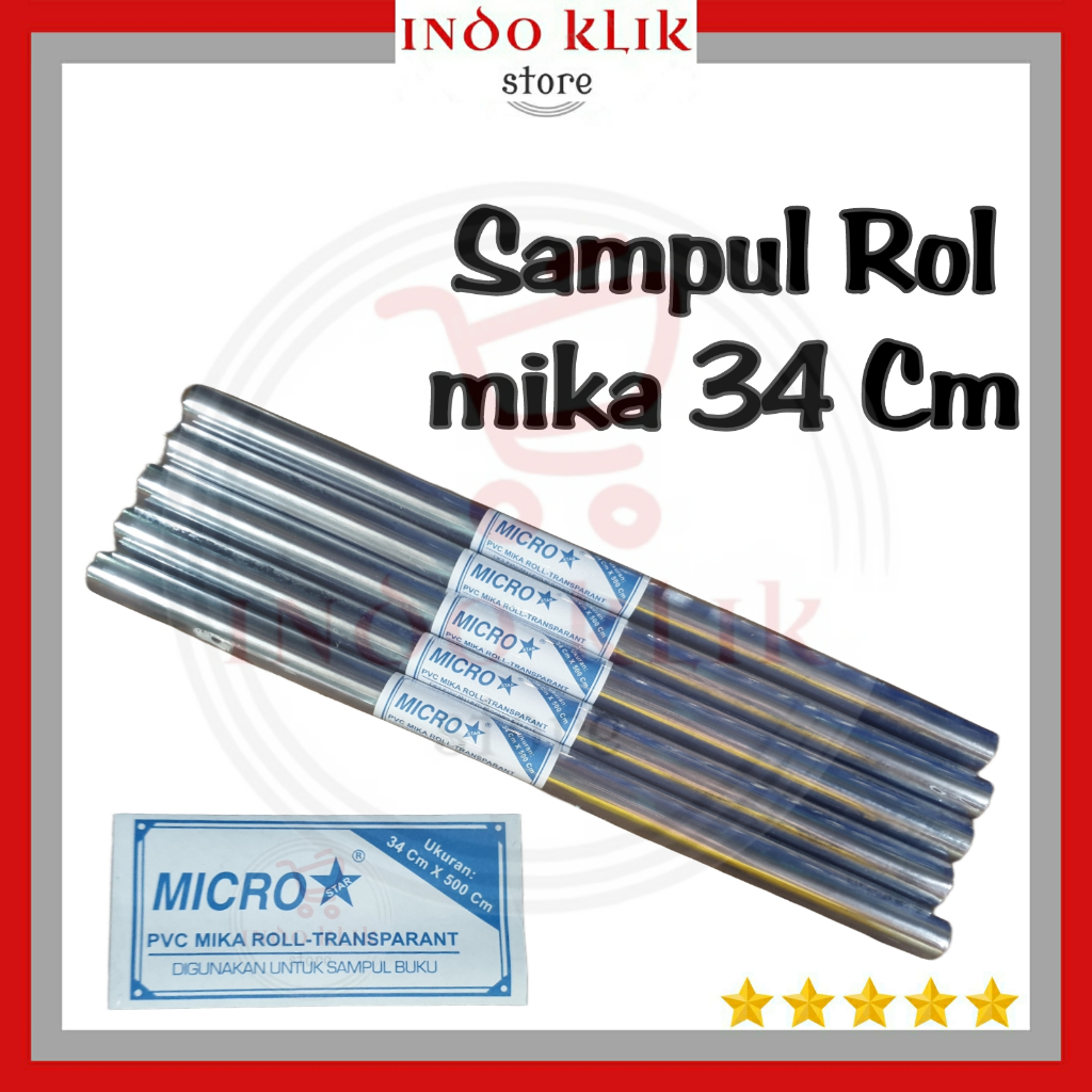 Jual Sampul Plastik Mika Rol Micro Lebar 34 Cm / Sampul Plastik Buku ...