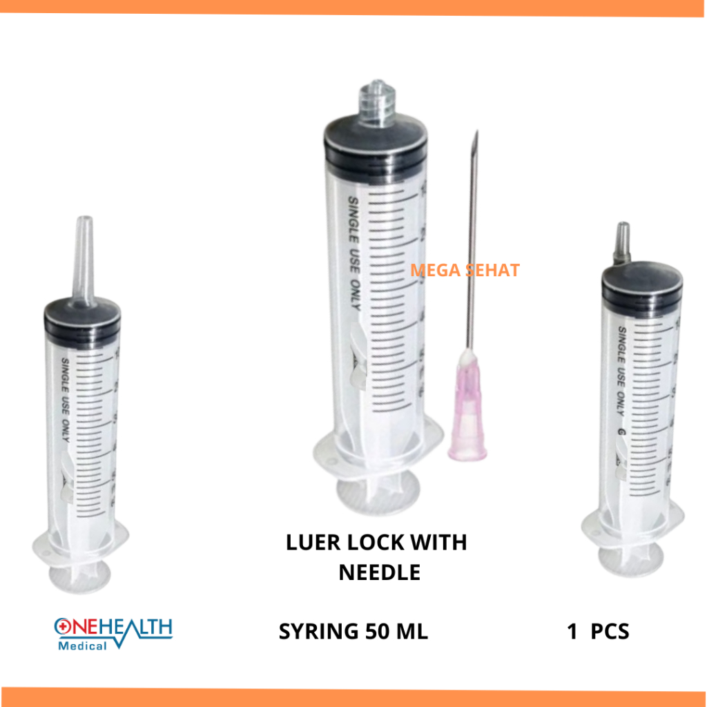 Jual Jarum Suntik Besar 50 ML Onehealth Spuit Syringe Suntikan injeksi ...