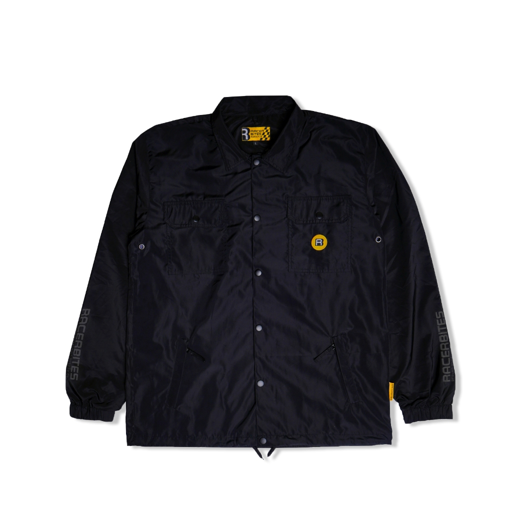 Jual Coach Jacket Racerbites | Jaket Windbreaker Hitam | Jaket Anti ...