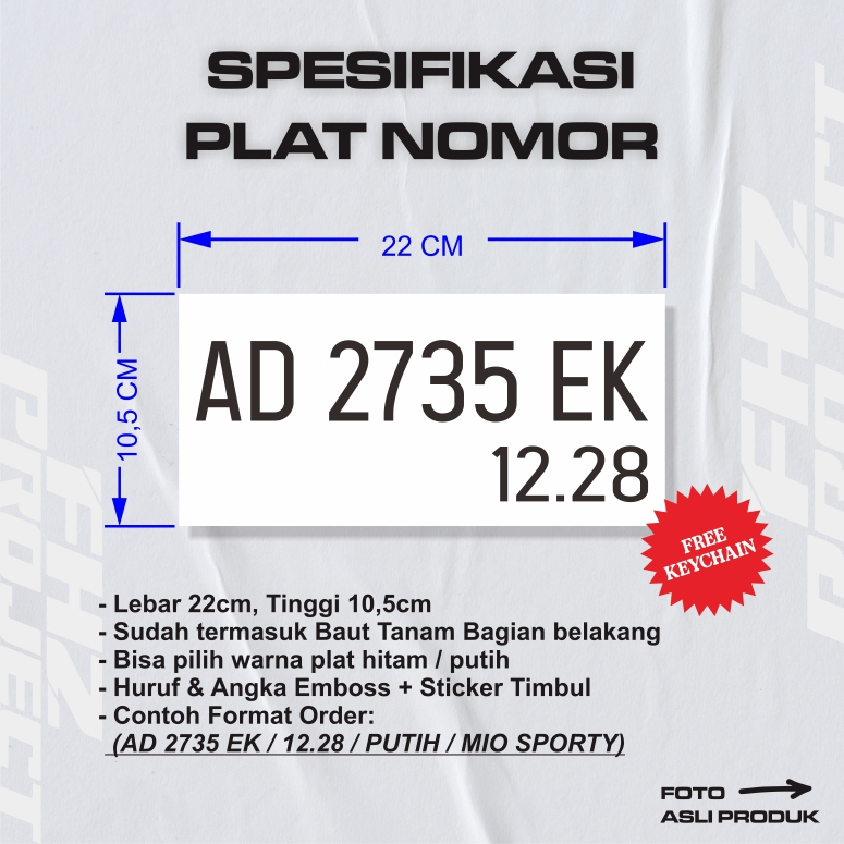 Jual Plat Nomor 22cm x 11cm (PNP Frame 23cm x 12.5cm) | Shopee Indonesia