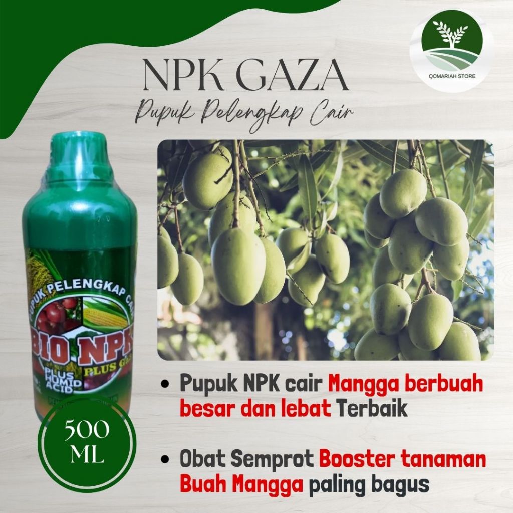 Jual rekomended Pupuk Organik Booster Pelebat Buah Mangga Berbuah Besar - NPK GAZA - Obat ...