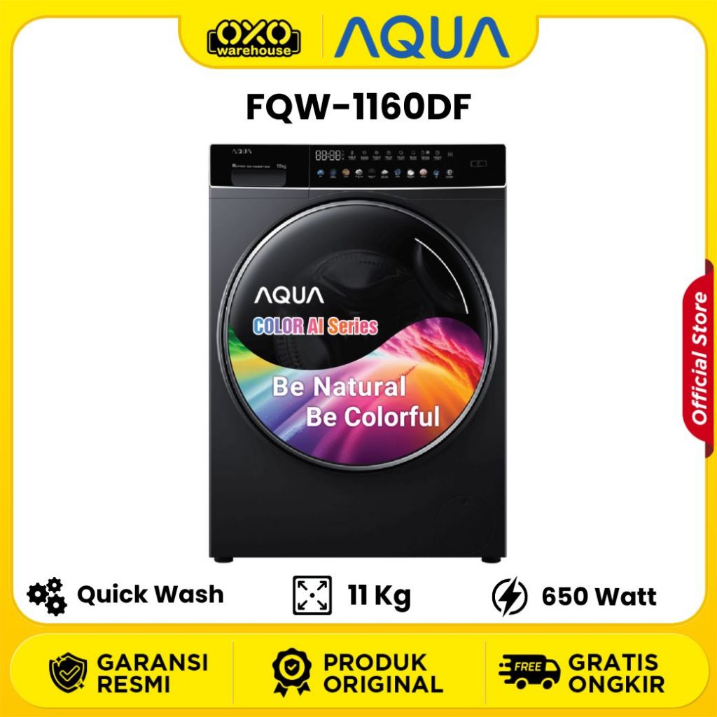 Jual AQUA Mesin Cuci Front Loading Anti Bakteri Color Touch 11 Kg FQW ...
