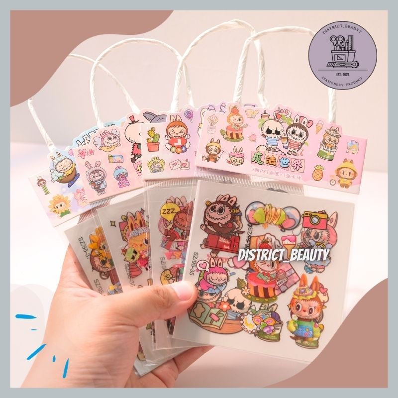 Jual STIKER 3 LEMBAR LABUBU STIKER LABUBU SERIES VIRAL STIKER PVC ANTI ...