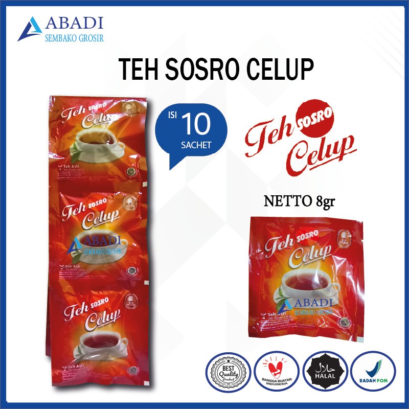 Jual Teh Celup Sosro - Teh Kemasan 1 Renceng 10 sachet | Shopee Indonesia