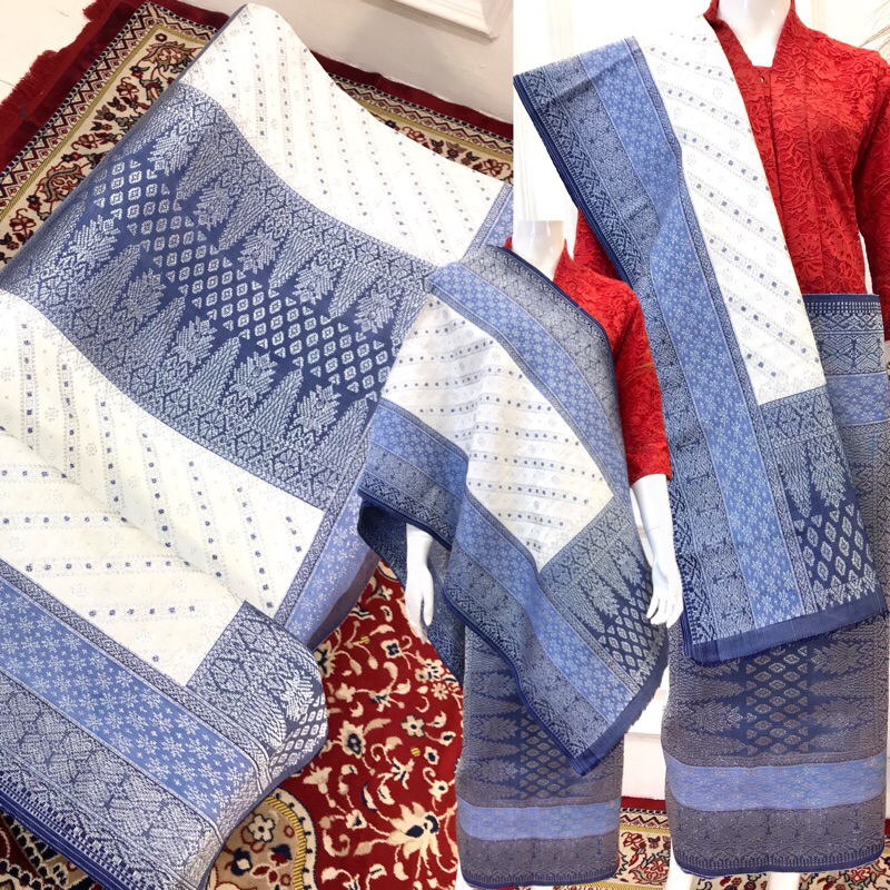 Jual SONGKET PANCAWARNA ICE BLUE SILVER TERBARU | Shopee Indonesia