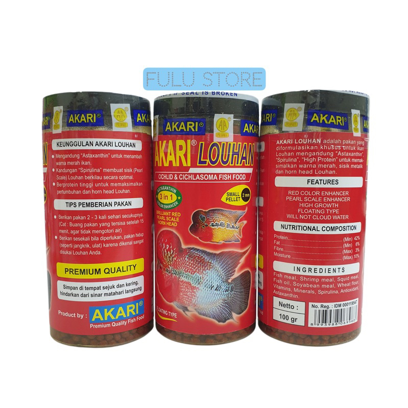 Jual AKARI LOUHAN 3in1 100gr Makanan Ikan Lohan | Shopee Indonesia