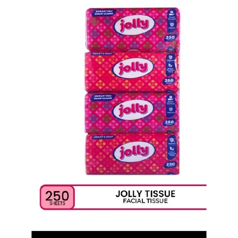 Jual Jolly Facial Tissue 250 Sheets 2 Ply ( 1Pack isi 4 Pcs) | Shopee ...