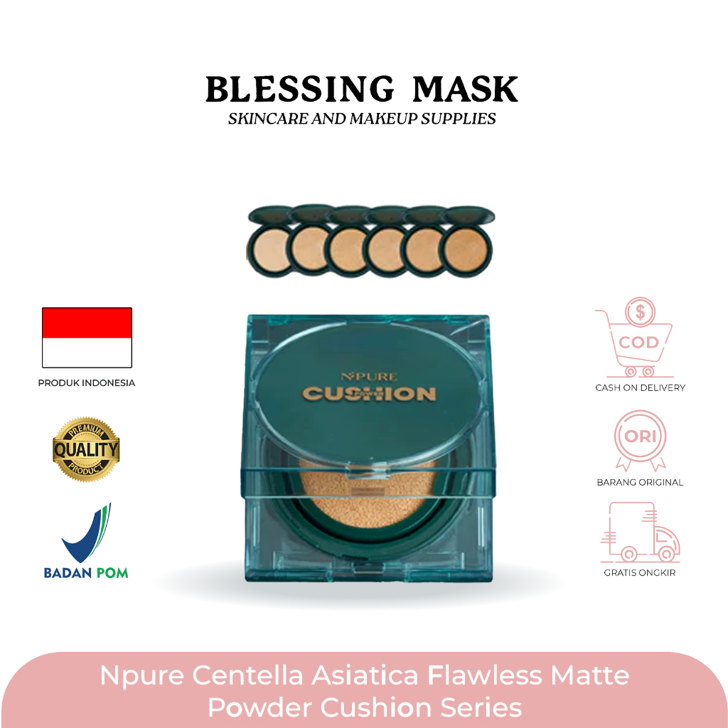Jual Npure Centella Asiatica Flawless Matte Powder Cushion | Perfect ...