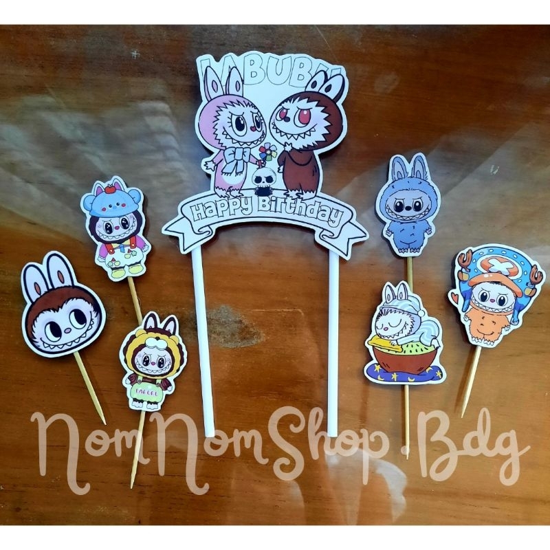 Jual Topper Kue hiasan Cake ulang tahun HAPPY BIRTHDAY tema LABUBU 1 ...
