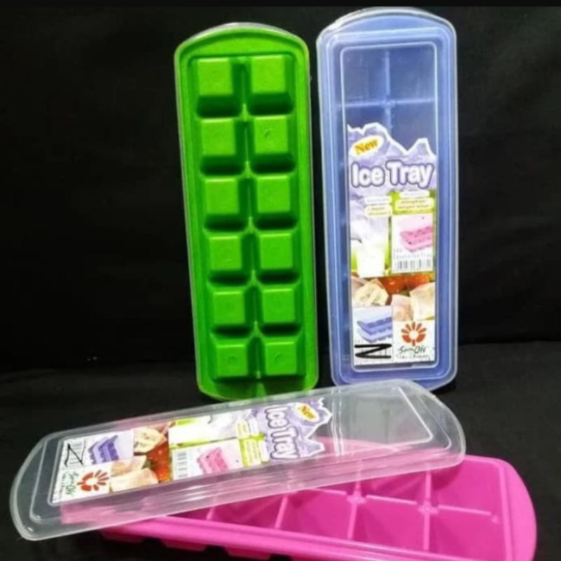 Jual Tempat Es Batu Kotak Tutup Small Ice Tray Lubang 10 Dan 12 Lubang ...