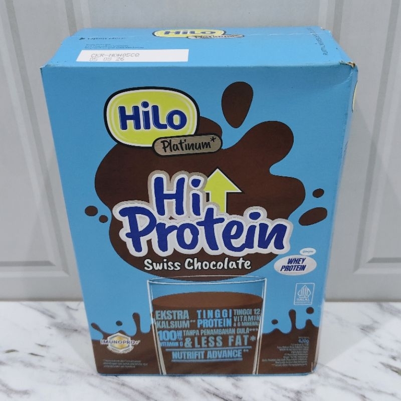 Jual HILO PLATINUM HI PROTEIN SWISS CHOCOLATE 420G | Shopee Indonesia