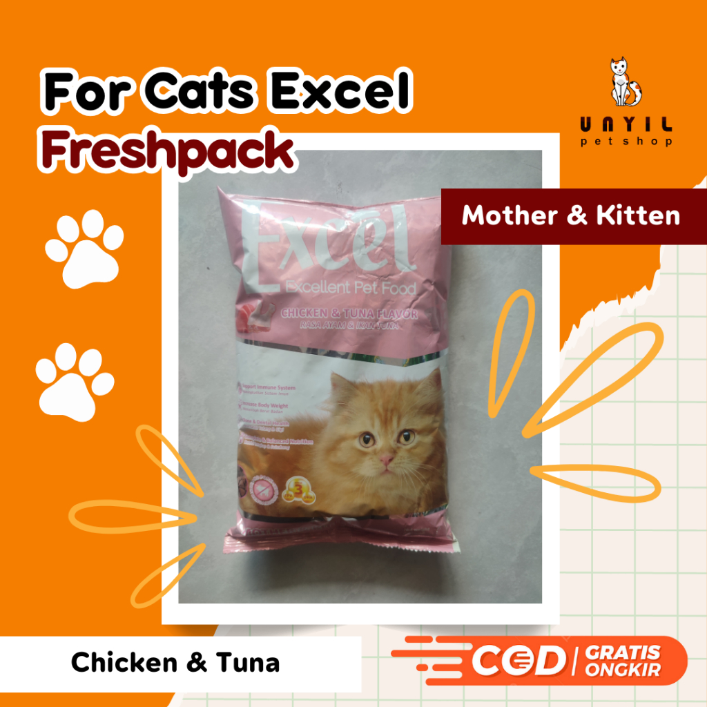 Jual Pakan Kucing Excel Kitten Pink Kemasan 500gr | Shopee Indonesia