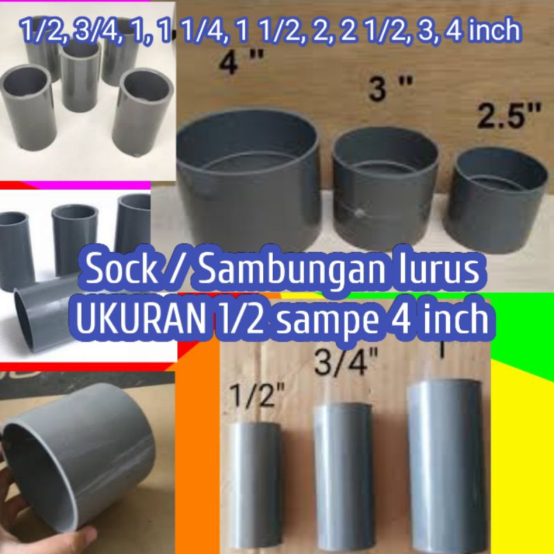 Jual Sock / Sambungan Lurus / Socket UKURAN LENGKAP 1/2 sampe 4 inch ...