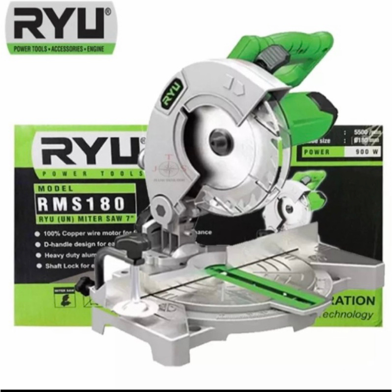Jual Miter Saw RYU RMS 180 7 Inch Gergaji Potong Alumunium | Shopee ...