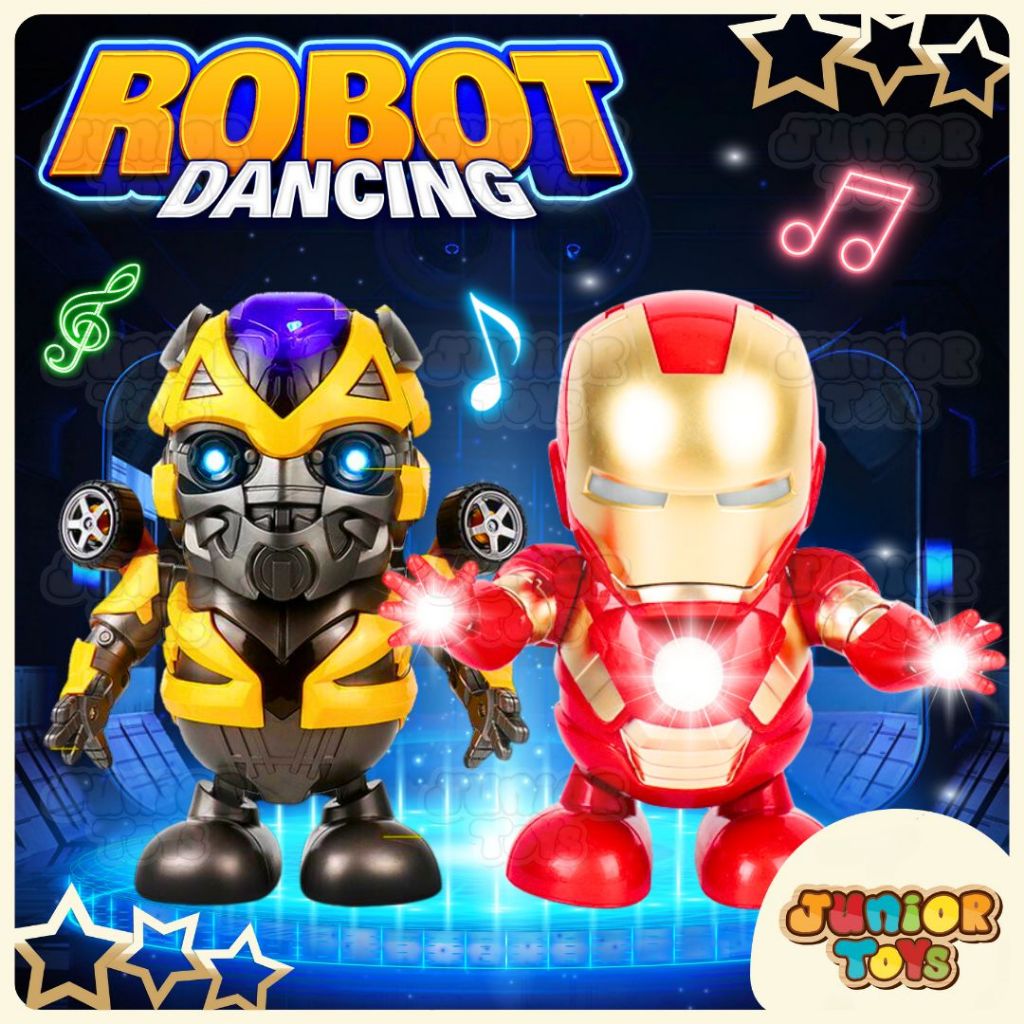 Jual Robot Dance Mainan Anak Laki Ironman Buka Topeng BumbleBee ...