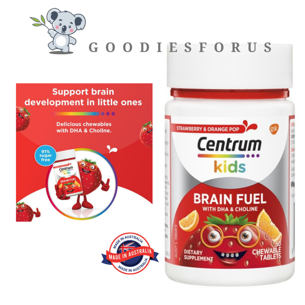 Jual Centrum Kids Brain Fuel 50 Chewable Tablets/Vitamin perkembangan ...