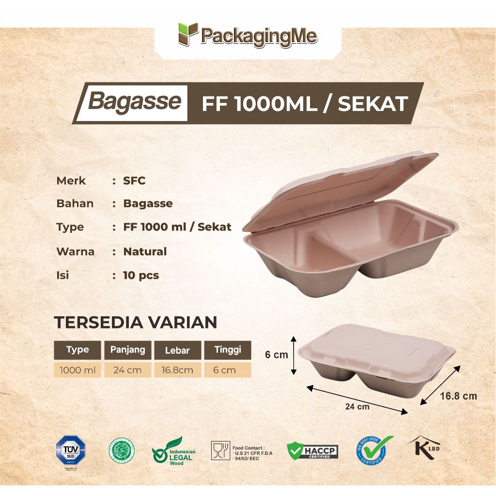 Jual SFC FF 1000 ml / Sekat Bagasse | Shopee Indonesia