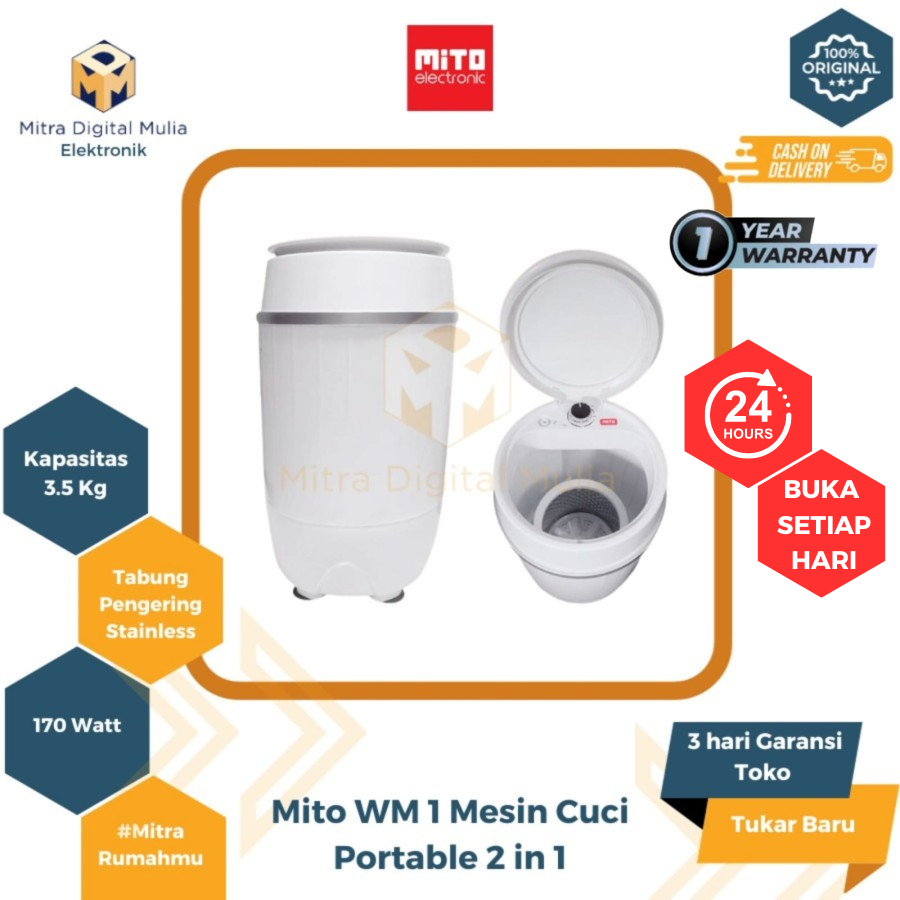 Jual Mito WM 1 Mesin Cuci Mini Portable 3.5 Liter 2 in 1 | Shopee Indonesia