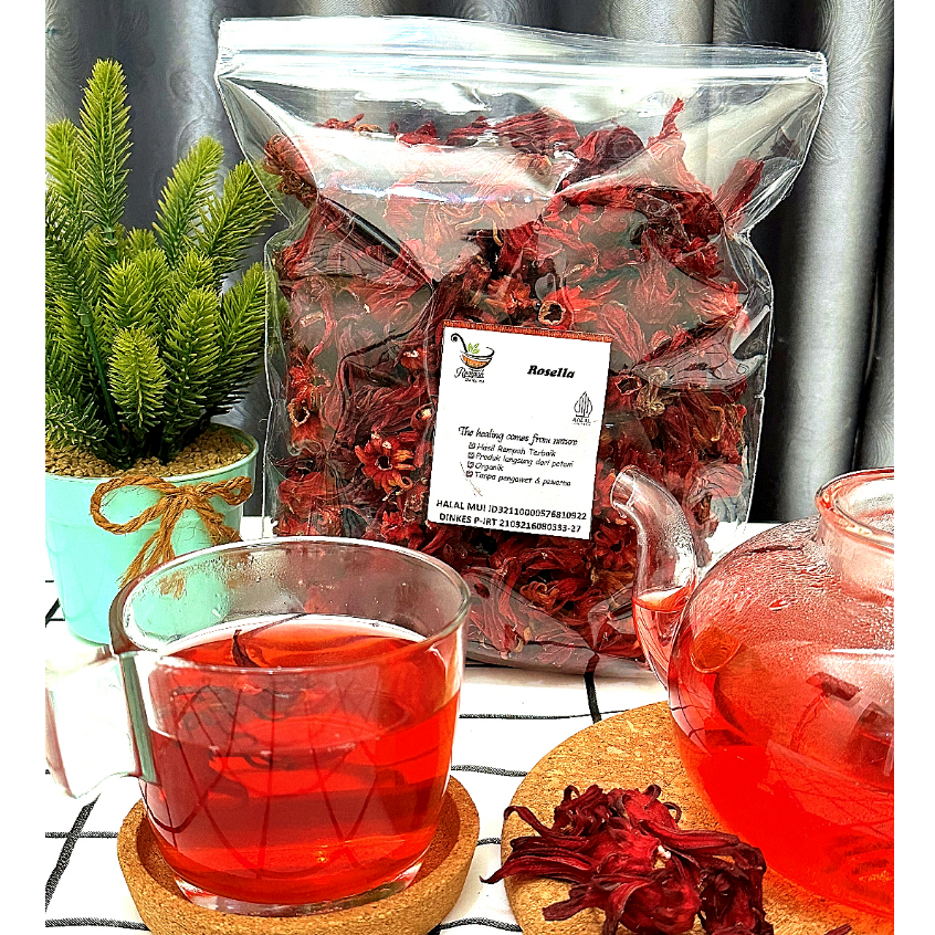 Jual Bunga ROSELLA MERAH Kering 500 Gram Premium Jaminan Warna Merah ...