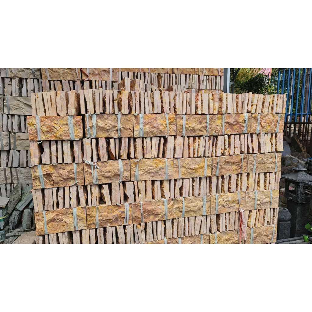 Jual Batu Alam 15x30 Marmo Orange Dewantara Pare Kediri | Shopee Indonesia