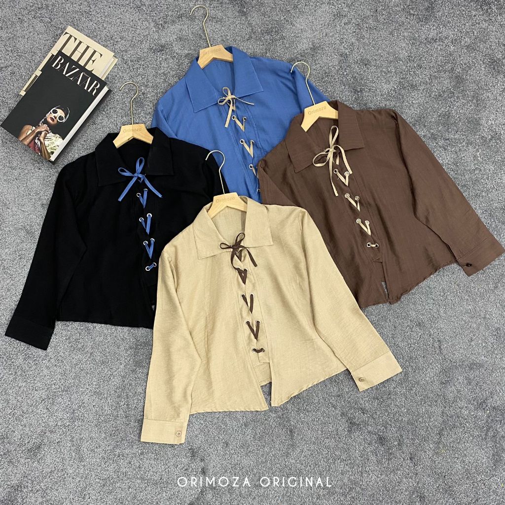 Jual Orimoza Fara Blouse Tali Pita Turkish Linen | Shopee Indonesia