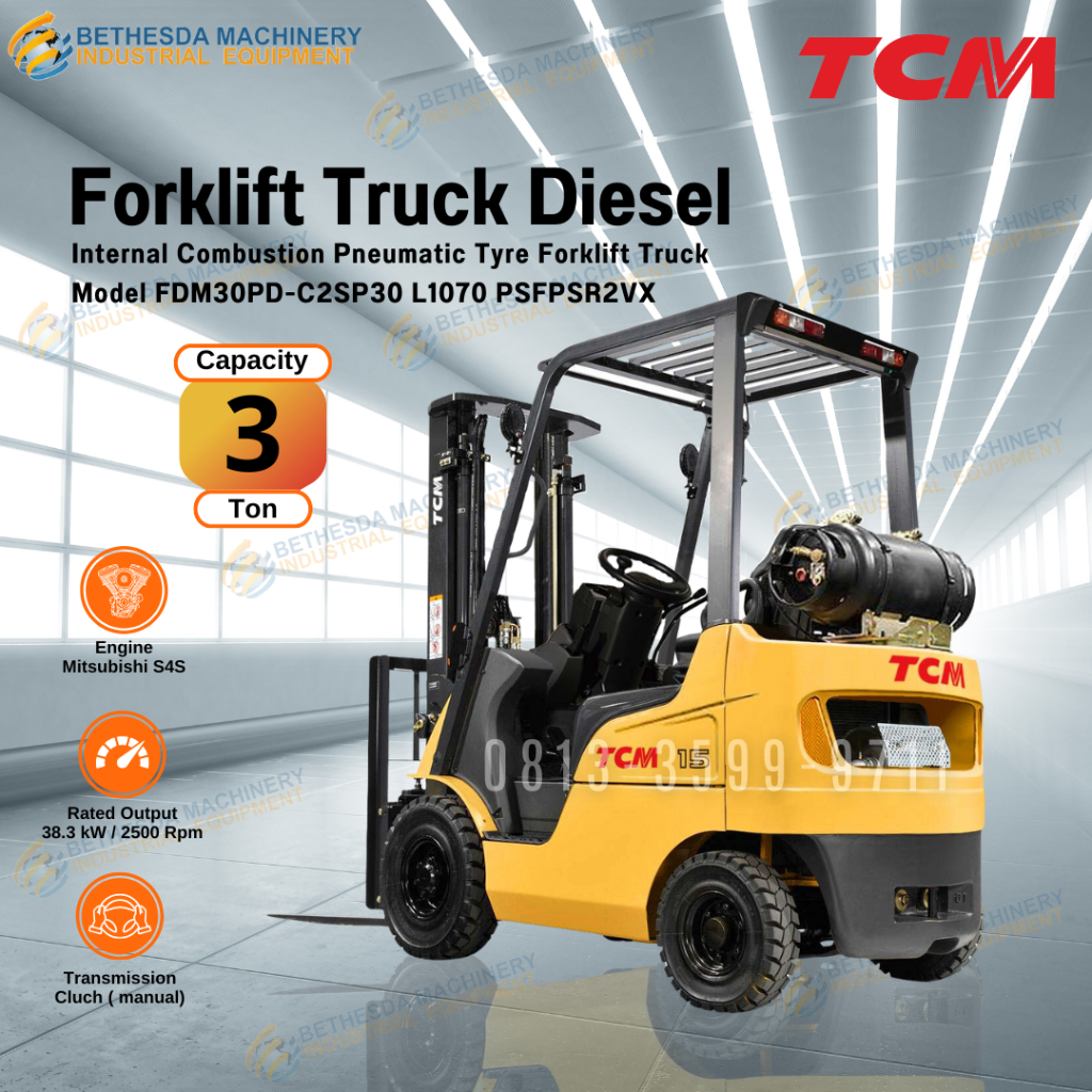 Jual Harga Forkift Truck Diesel TCM 3 Ton 3 Meter Unit Baru | Shopee ...