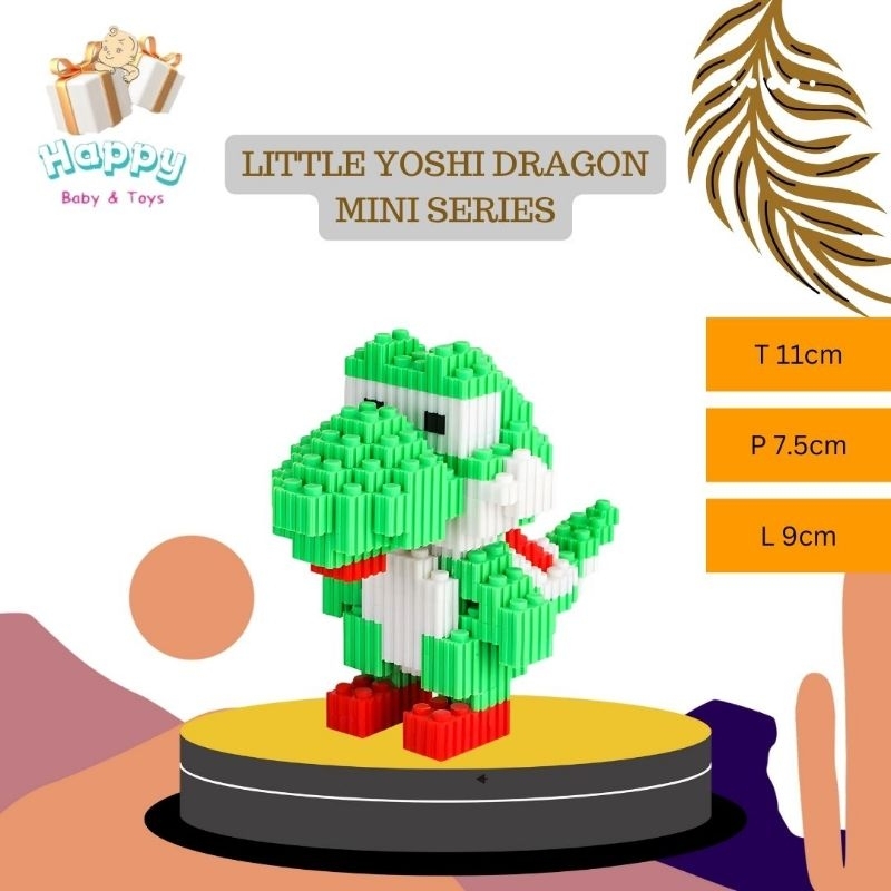 Jual Nano Blocks Little Yoshi Dragon Series Super Mario Bros Mini 3D ...