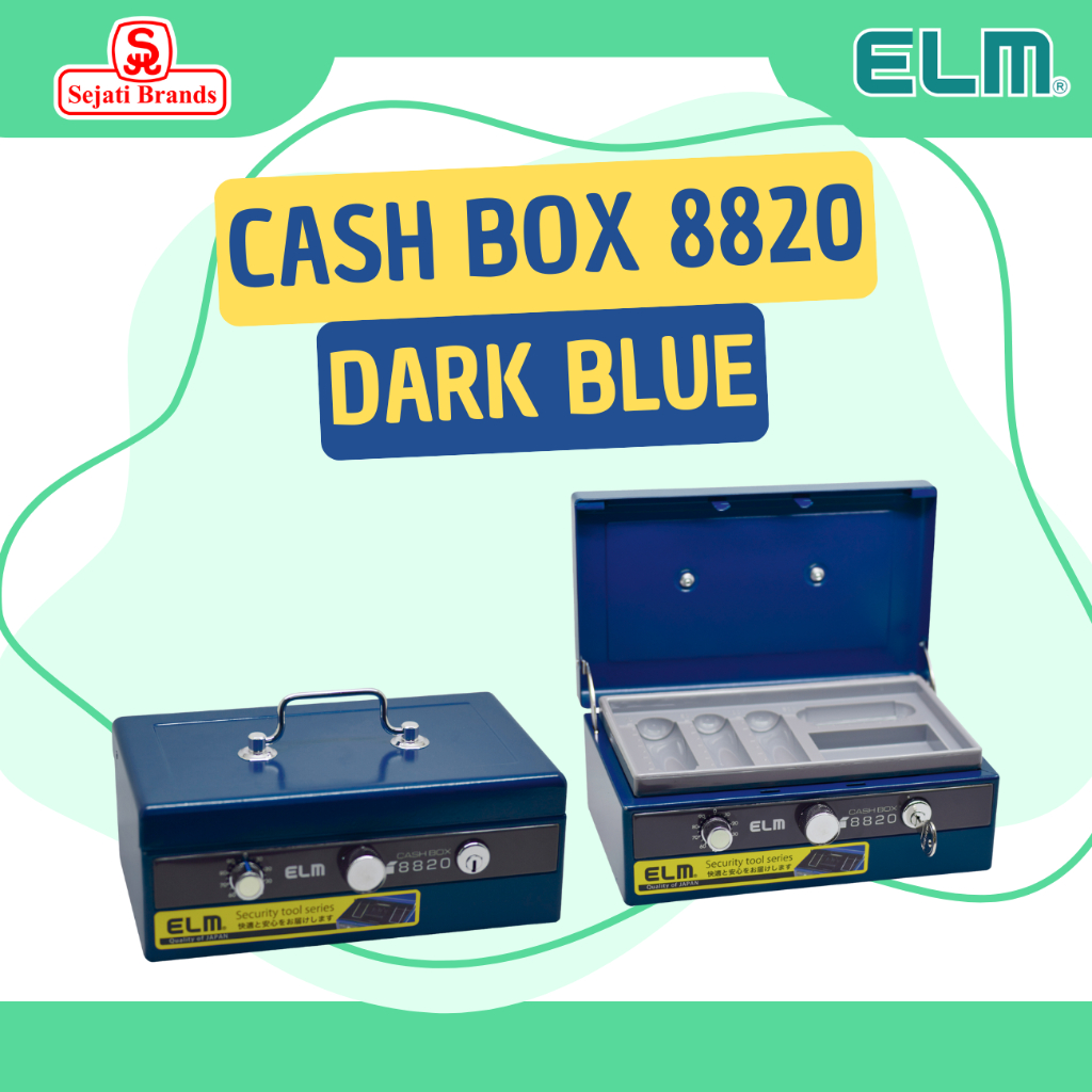 Jual ELM Cash Box 8820 - Brankas Mini with Coin Tray | Shopee Indonesia