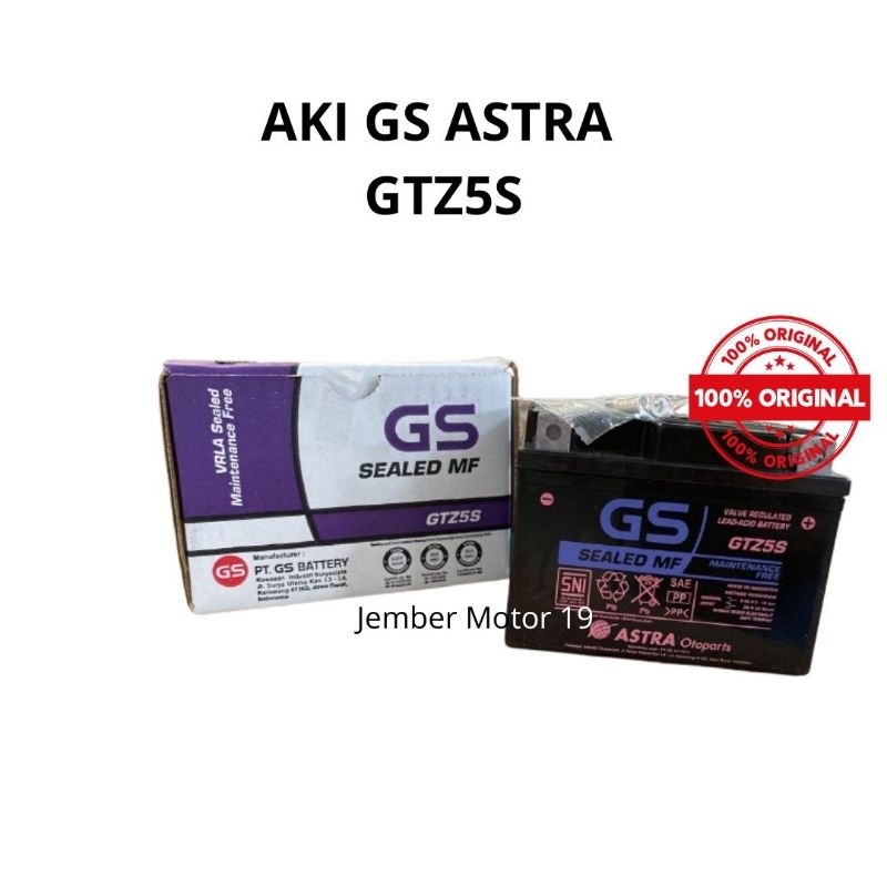 Jual AKI/ACCU MOTOR GS ASTRA GTZ5S HONDA, VERZA, MEGAPRO ORIGINAL ...