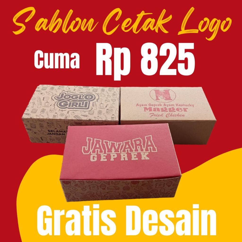Jual Cetak logo box nasi box fried chicken ayam geprek kotak nasi box ...