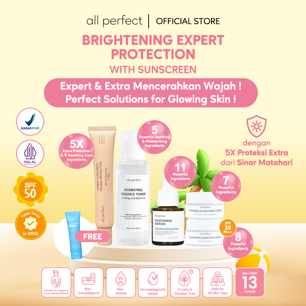 Jual ALL PERFECT 5 Pcs Brightening Expert Protection with Sunscreen ...