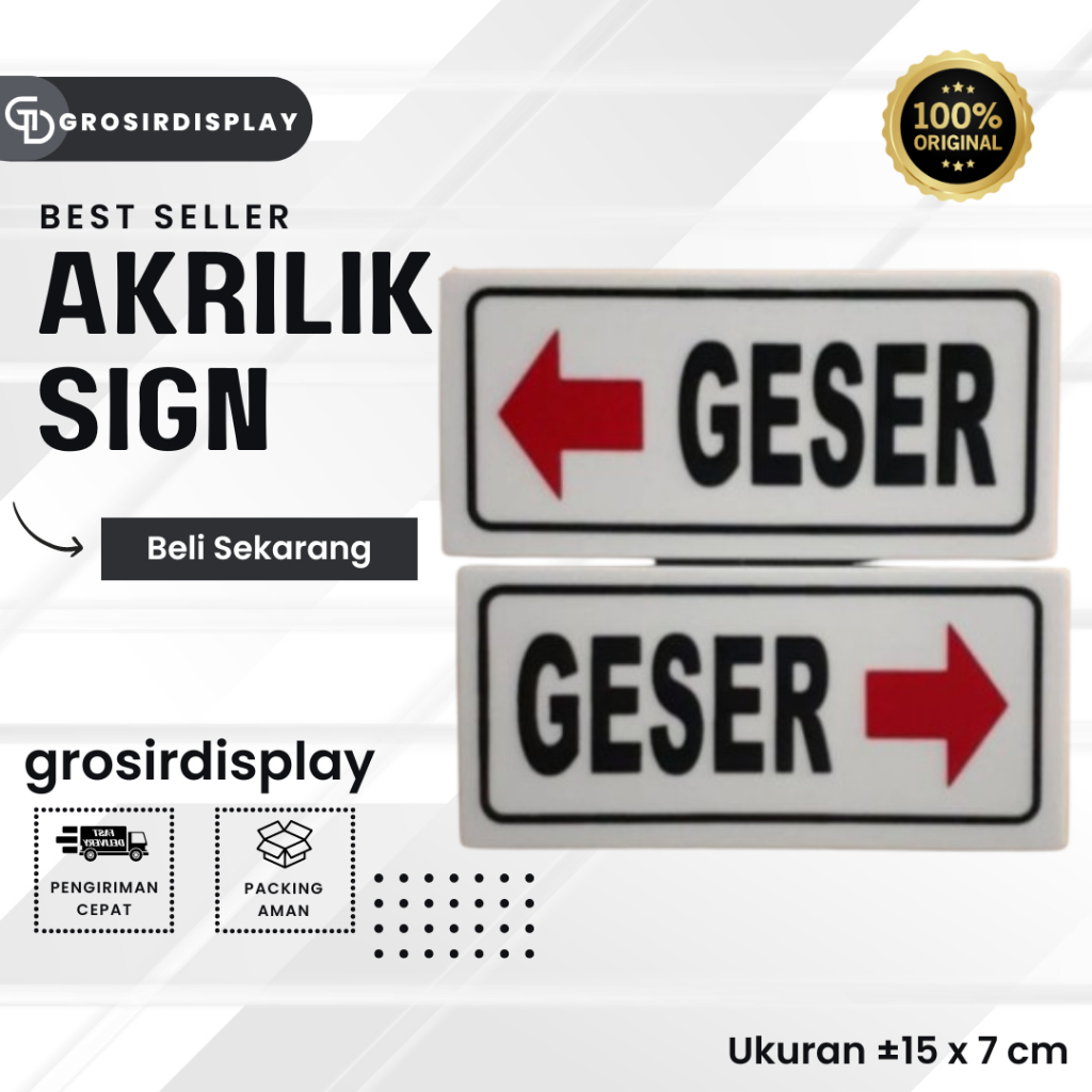 Jual Stiker Geser Kanan atau Geser Kiri Peringatan Petunjuk Pintu Kaca ...