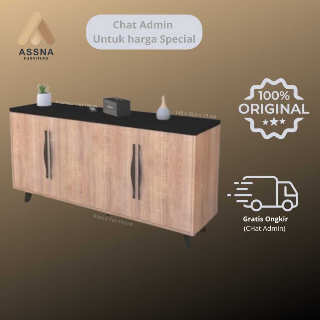 Jual Meja Rak Buffet Lemari Tv Dachi Novo Credenza Coklat Minimalis ...