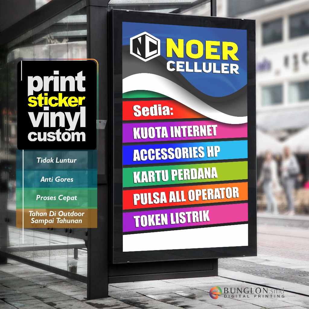 Jual PRINT CETAK STICKER PLANG TOKO KONTER CELLULER CUSTOM DESAIN ...