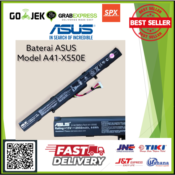 Jual Battery Baterai Batre Asus Original X550 X550Z X550ZE X450J A41 ...