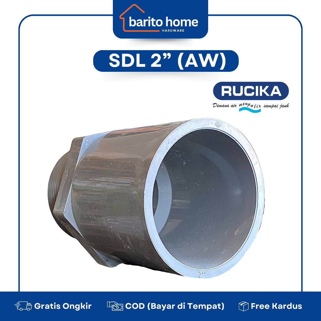 Jual RUCIKA Sok Drat Luar (SDL) 2 Inch AW (Tebal) uPVC / Sambungan ...
