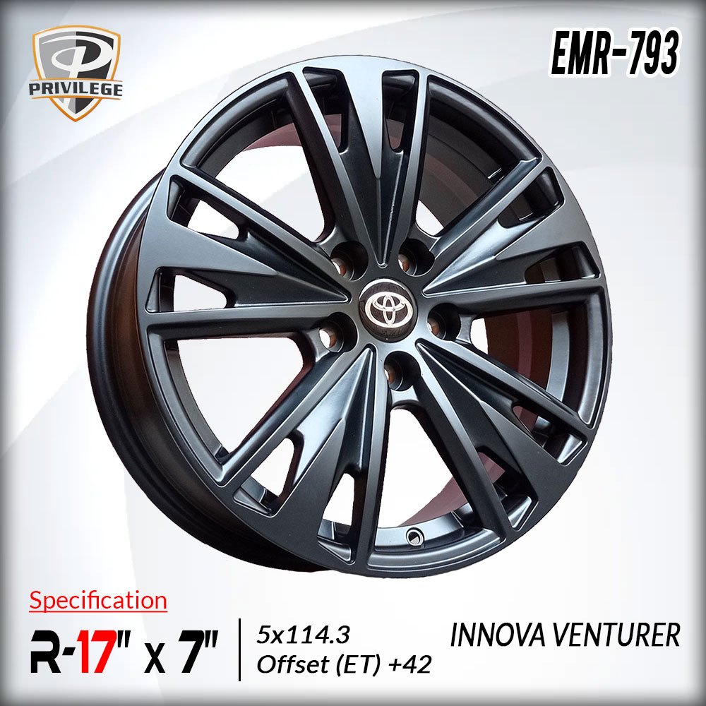 Jual Velg ORI Innova Venturer Ring 17 Hitam Doff (EMR-793) | Shopee ...