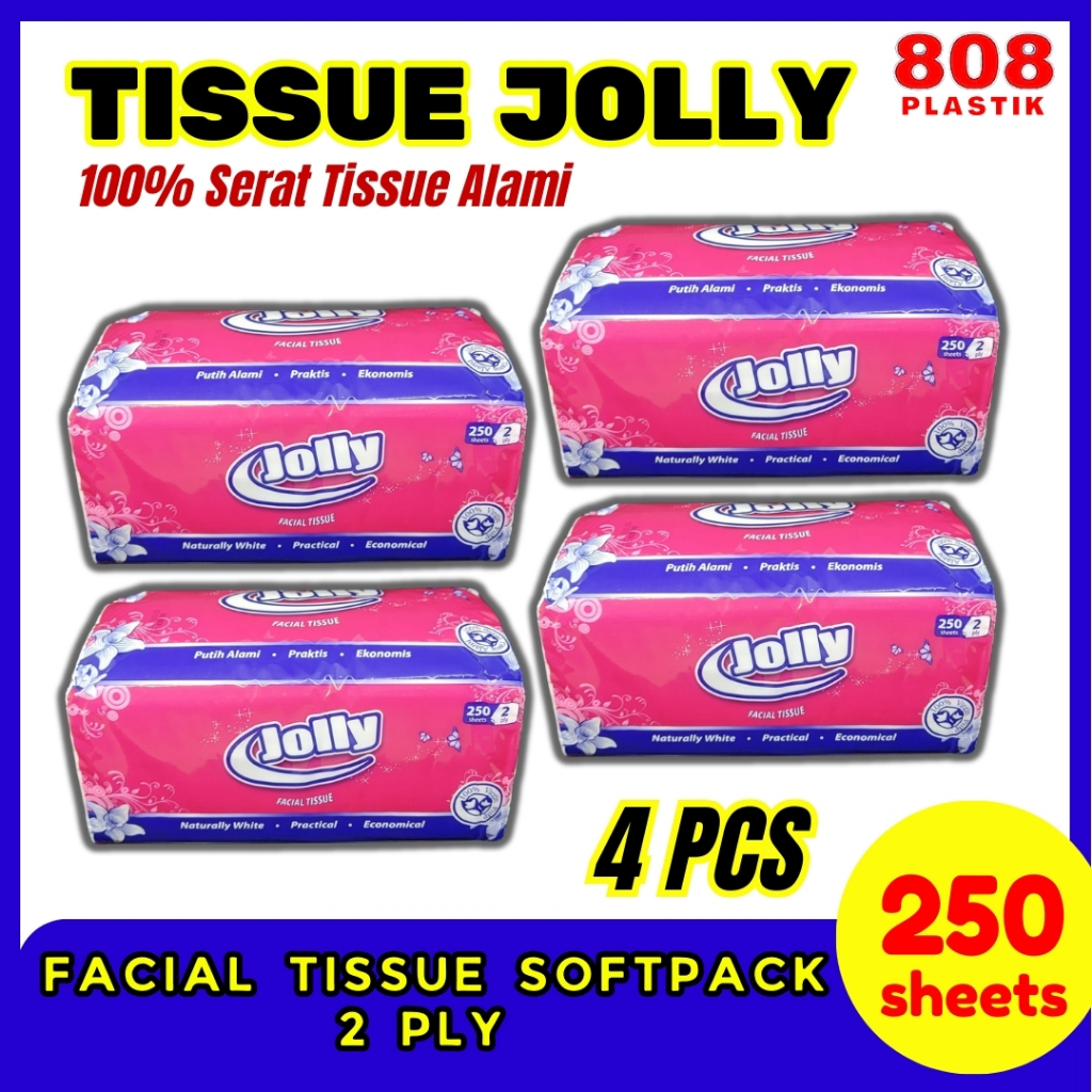 Jual [BUNDLE ISI 4] Tisu Wajah Jolly 250 Sheet / Jolly Facial Soft ...