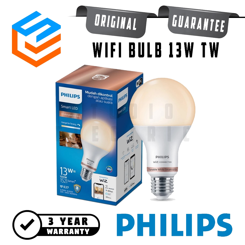Jual Philips Smart WiFi Bohlam Lampu LED Bulb 13W Tunable White Wiz - 13 Watt | Shopee Indonesia