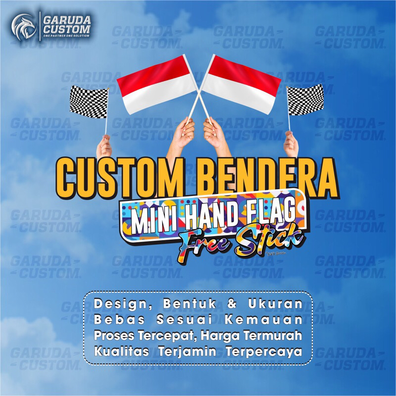Jual [TERLARIS] Bendera Tangan Custom | Bendera Tangan Kecil | Bendera ...