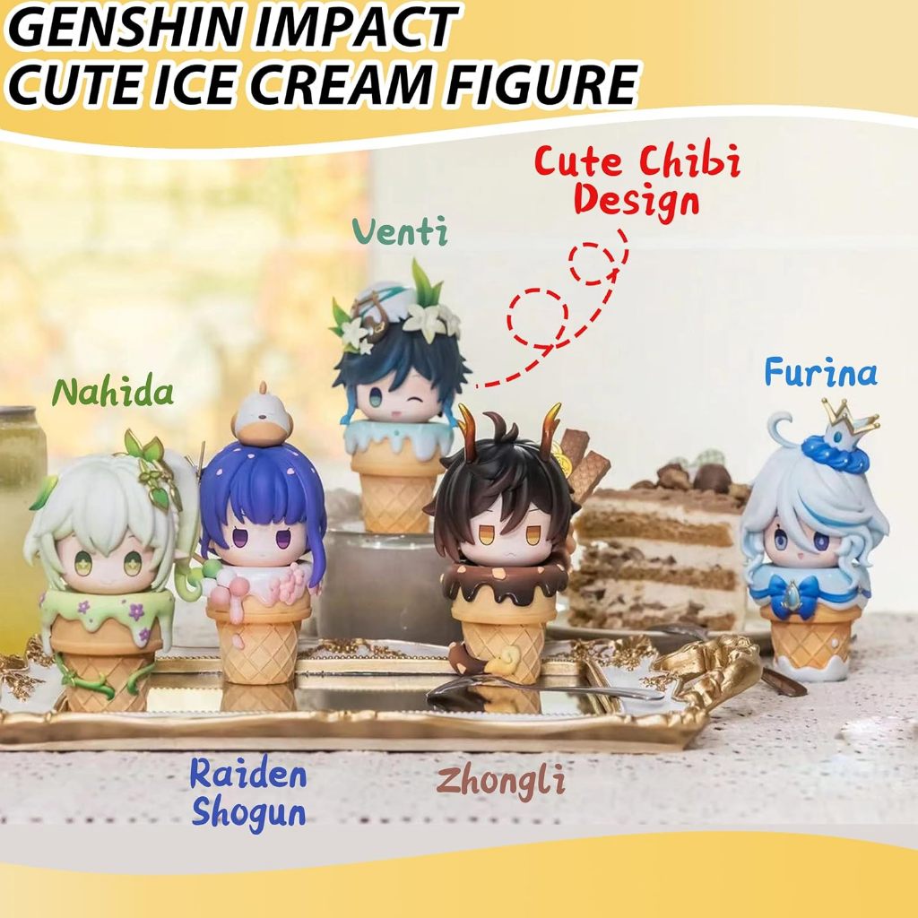 Jual Genshin Impact Archon Ice Cream Figure/ Mainan Chibi Furina Nahida ...