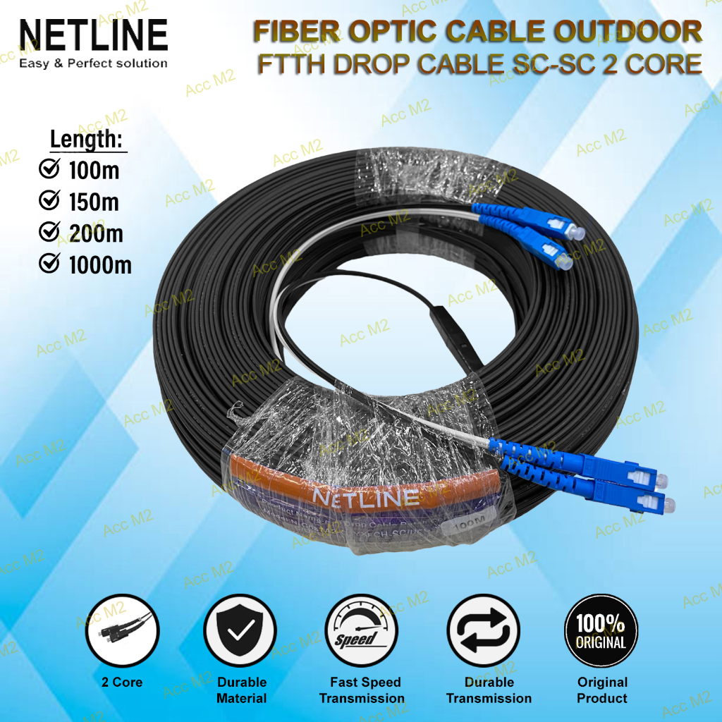 Jual Kabel Precon FO Fiber Optic 2 Core SC UPC Outdoor 50M, 100M, 150M ...