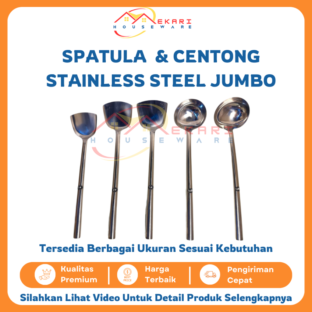 Jual Spatula Sodet Sutil Sendok Sup Centong Stainless Steel Tebal Jumbo ...