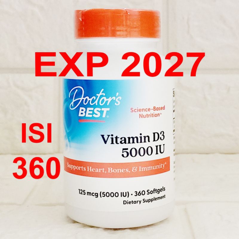 Jual Doctors Best Vitamin D3 5000 IU 360 Doctor's Doctor Best Vit D3 5000 | Shopee Indonesia